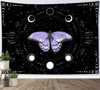 Generic Schwarz-Wei&szlig;-Galaxieraum Tapisserie Bettdecke Hausdeko Wandtuch Wandkunst F&uuml;r Wohnzimmer Schlafzimmer Dorm,130x150cm