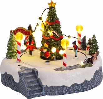 tidyard Weihnachtsdorf Dekoration Mehrfarbig 22 x 21.5 x 17 cm, Weihnachtsdekoration f&uuml;r Au&szlig;en Vorgarten Fassade Gesch&auml;ftsdekoration Event als Weihnachtsszene