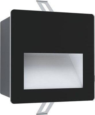 Eglo LED Außen Einbauleuchte Aracena, Einbaustrahler aus Glas, Kunststoff, Aluminium in Schwarz und Klar, Außenlampe, Wand Einbaulampe neutralweiß, IP64, L