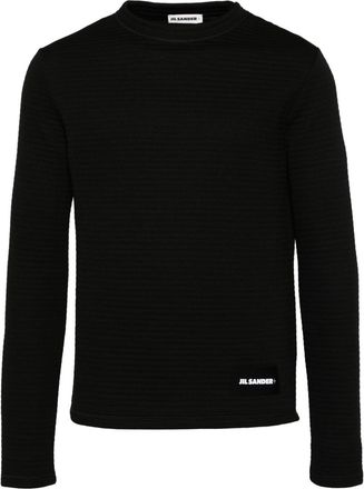 Jil Sander Strukturiertes Langarmshirt - Schwarz