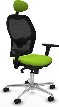 Piqueras y Crespo Computerstuhl mit 3D-Armen, h&ouml;henverstellbarer Lendenwirbelst&uuml;tze und festem Kopfteil, ausgestattet mit Sincro 5 Positionen und eingespritztem Schaums