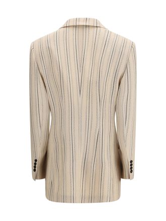 Dolce & Gabbana Womens Single-Breasted Regimental Pinstripe Jacket Rigato Blazers & Vests