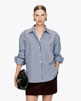 Arket Hemd Aus Baumwoll-Popeline -Blau