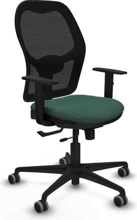 Piqueras y Crespo Schreibtischstuhl mit 1D-Armen, h&ouml;henverstellbare Lendenwirbelst&uuml;tze, ausgestattet mit Syncro/Traslack und injiziertem Schaumstoff, Schwarz/Flaschengr
