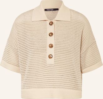 Marc Aurel Marc Aurel Strick-Poloshirt Mit Glitzergarn braun