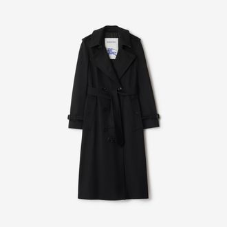 Burberry Langer Kaschmir-Trenchcoat Kensington, Size: 02