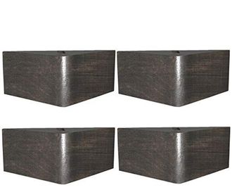 Margit Brandt Black Wood Winkel Moderne Set 4 Füße für Lattenrost, Holz, Eiche Silver Copse, 15 x 15 x 11 cm