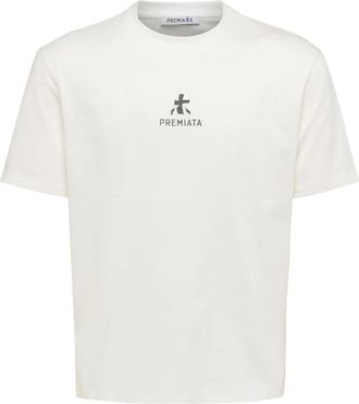Premiata Homme, Tops, Blanc, Taille: S Pa1017 Cotton T-shirt