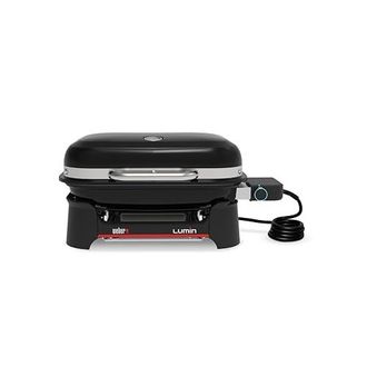 Weber Lumin Compact Tragbarer Kompakter Elektrogrill, Bis zu 315 &deg;C, mit Deckelthermometer, Porzellanemaillierte Gusseisenroste, 43 x 32 cm Grillfl&auml;che, Sch