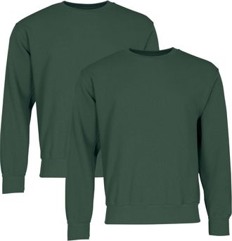 Fruit Of The Loom 2er-Pack Classic Set-in Sweat Sweatshirt Herren, Bottle Green, 3XL