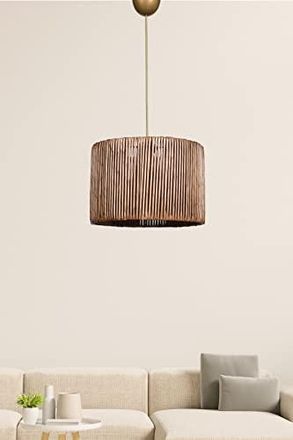 Opviq Bohemian Rustic Chandelier, 30 cm Diameter, 70 cm Height | Plastic Body with Metal Cap, E27 Socket, Antiquation Color | Perfect for Scandinavian & Cou