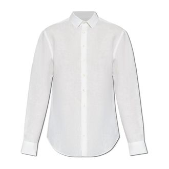 Giorgio Armani Leinenhemd - - Shirts - Herren - Wei&szlig; - 4XL