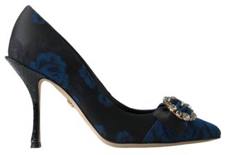Dolce & Gabbana Blaue Blumige Ayers Kristall Pumps Schuhe