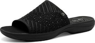 Jana Coshy Damen Pantoletten Sommer Bequem, Schwarz (Black), 36 EU