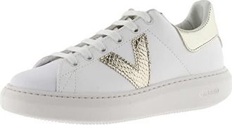 Victoria Basket Basse Milan Effet Cuir & PIÈCES MÉTALLISÉES Platino 37