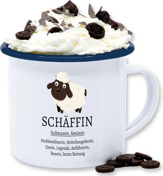 Shirtracer Emaille Tasse Blechtasse - Kollegen - Tassen - Schäffin substantiv | Cheffinnen Geschenk Chefin Wichtelgeschenk lustig | Geschenke Chefinnen Weihnacht