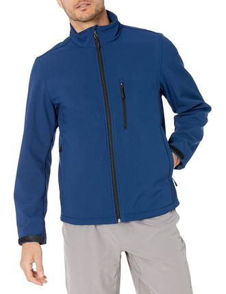 Amazon Essentials Herren Wasserbeständige Softshelljacke, Marineblau, XL