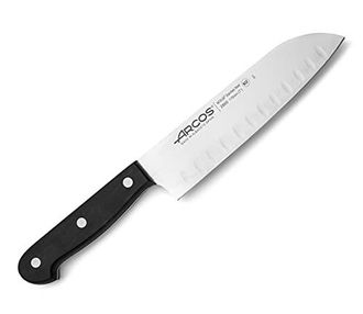 Arcos Santoku-Messer aus Edelstahl 170 mm - Scharfes Japanisches Messer für Fisch, Fleisch und Gemüse - Ergonomischer Griff aus Polyoxymethylen, Schwarz, Se