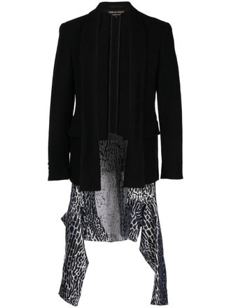 Comme Des Gar&ccedil;ons blazer en laine &agrave; ourlet asym&eacute;trique - Noir