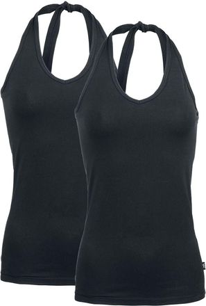 RED by EMP Damen Schwarze Neckholder Tops im Doppelpack 5XL