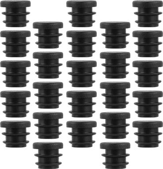 DOITOOL 50 St&uuml;ck Runde Kunststoff Stuhlbeinkappen 20mm M&ouml;belbein Endkappen Schwarz Rohrstopfen f&uuml;r Stuhl und Hockerbeine M&ouml;belgleiter und Pfostenlochverschlus