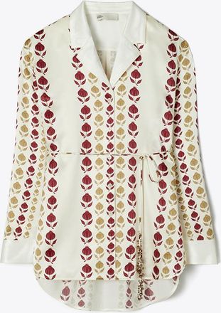 Tory Burch Damen Bedrucktes Seidenhemd