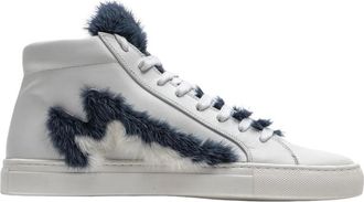 Mr & Mrs Italy Femme, Chaussures, Blanc, Taille: 36 EU Baskets Femme en Cuir Blanc avec Lacets