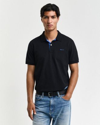 GANT Poloshirt REG CONTRAST PIQUE SS RUGGER mit kontrastfarbenen Eins&auml;tzen