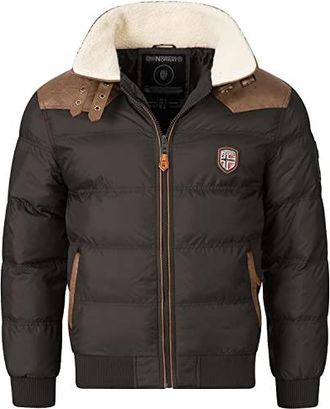 Geographical Norway Homme Veste Matelassée Veste DHiver - avec Doublure Chaud Anorak - Veste DExtérieur pour LHiver/Automne dans Bundle avec UD Beanie - Noir, M