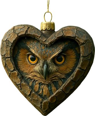 Generic Weihnachtsschmuck - 2D Eule Kleine Anh&auml;nger | Realistische Weihnachtstisch Dekorationen - f&uuml;r Wohnzimmer Schlafzimmer Fenster T&uuml;rregal Kaminsims Party