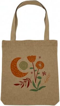 Fabulous Sac Shopping Tote Bag Aspect Lin - Plantes Minimaliste Boho-chic Fleurs Dream - Sac de Courses Toile Epaisse 360g Beige Naturel Cabas Port&eacute; Epaule Sol
