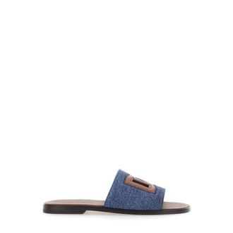 Dolce & Gabbana DG Cutout Denim Sliders - - Shoes - Herren - Braun - 42 EU