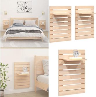 vidaXL Vidaxl - tagères de chevet murales 2 pcs Bois de pin massif - Etagere Murale - Etageres De Chevet - Rangement Mural - Meuble De Salle De Bain