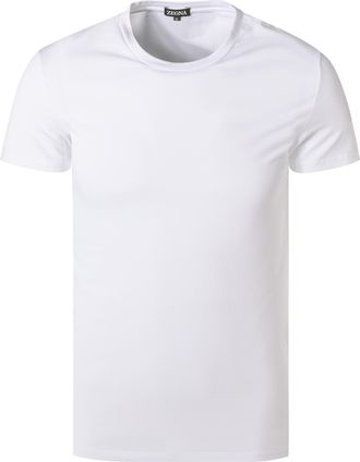 Ermenegildo Zegna Herren T-Shirt weiß Baumwolle & Mix unifarben
