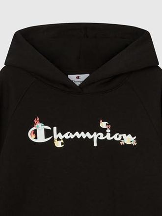 Champion Legacy Sweat &agrave; Capuche Graphique pour Fille, Taille M, Noir, Noir, M