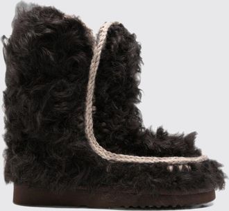 Mou Zweifarbige Eskimo-Stiefeletten aus Fell mit Kontrastn&auml;hten