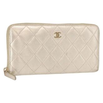 Chanel Portefeuille Vintage Pre-owned - Femme - Pre-owned - Beige - Taille: ONE Size