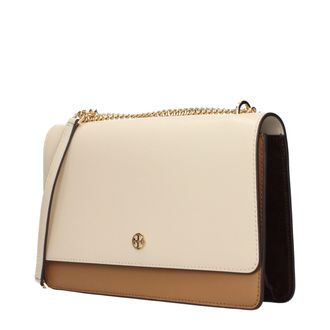 Tory Burch Leather Crossbody Bag - Beige
