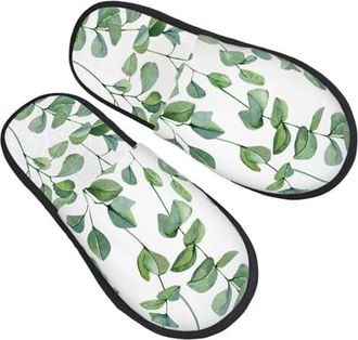 Generic Eucalyptus Peint &Agrave; La Main Homme Femme Pantoufles Respirantes Chaussures De Maison Confortable Slippers Pour Maison Hiver Int&eacute;rieur M