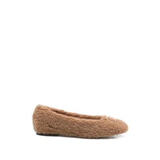 Valentino Garavani Femme, Chaussures, Brun, Taille: 36 EU Ballerine VLogo en teddy