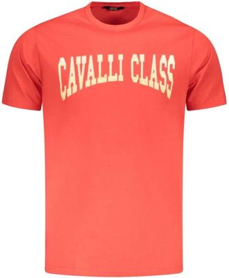 Cavalli Cotton T-Shirt - - Tops - Herren - Rot - XL