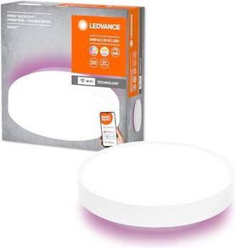 Ledvance ORBIS BACKLITE ROUND SMART+ WiFi Leuchte Ø 35cm, dimmbare LED Leuchte für den Innenbereich, 28W, Farbtemperatur von 3000-6500K, 2400 Lumen, RGB Licht 