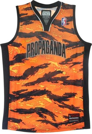 PROPAGANDA Tiger Camo Basketball Tank Top - - Tops - Herren - Orange - L