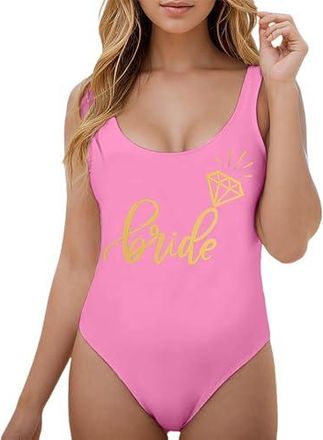 Generic Maillot de bain push-up &agrave; s&eacute;chage rapide pour femme, dos nu, contr&ocirc;le du ventre, monokini modeste pour les vacances, v&ecirc;tements de bain pour femmes, ro