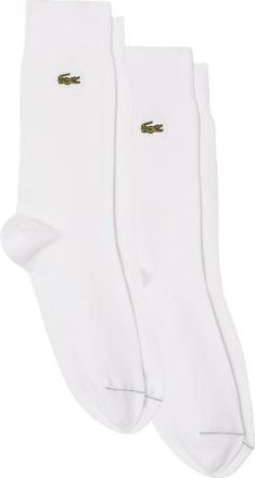 Lacoste Lot de 2 paires de chaussettes en coton m&eacute;lang&eacute;