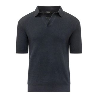 Ermenegildo Zegna Homme, Tops, Bleu, Taille: M Polo &agrave; col en V