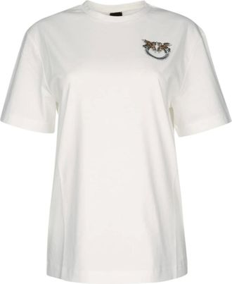 Pinko Pinko, Femme, Tops, Blanc, Taille: 36 FR Strepitoso T-Shirt Jersey