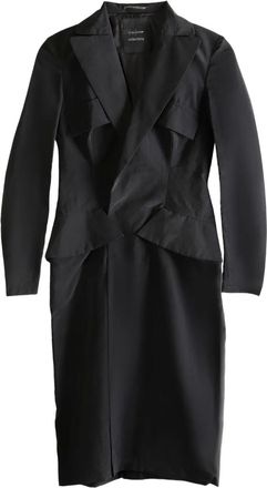 Yohji Yamamoto robe longue en maille intarsia - Noir