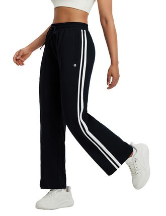 Baleaf Jogginghose Damen Winter Gef&uuml;tterte Hose mit geradem Bein Rei&szlig;verschlusstaschen Laufhose Jogginghose Trainingshose Kordelzug Reise Freizeit Arbeit Sch