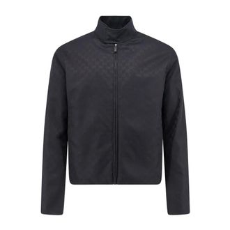 Gucci GG Baumwoll-Canvas-Rei&szlig;verschlussjacke - - Jackets - Herren - Schwarzk - L